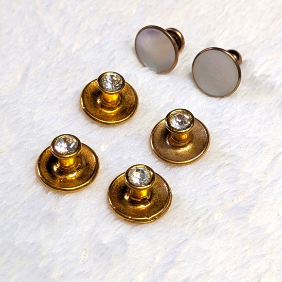 Accessories | Vintage 192s Gold Filled Collar Dress Shirt Button Studs ...
